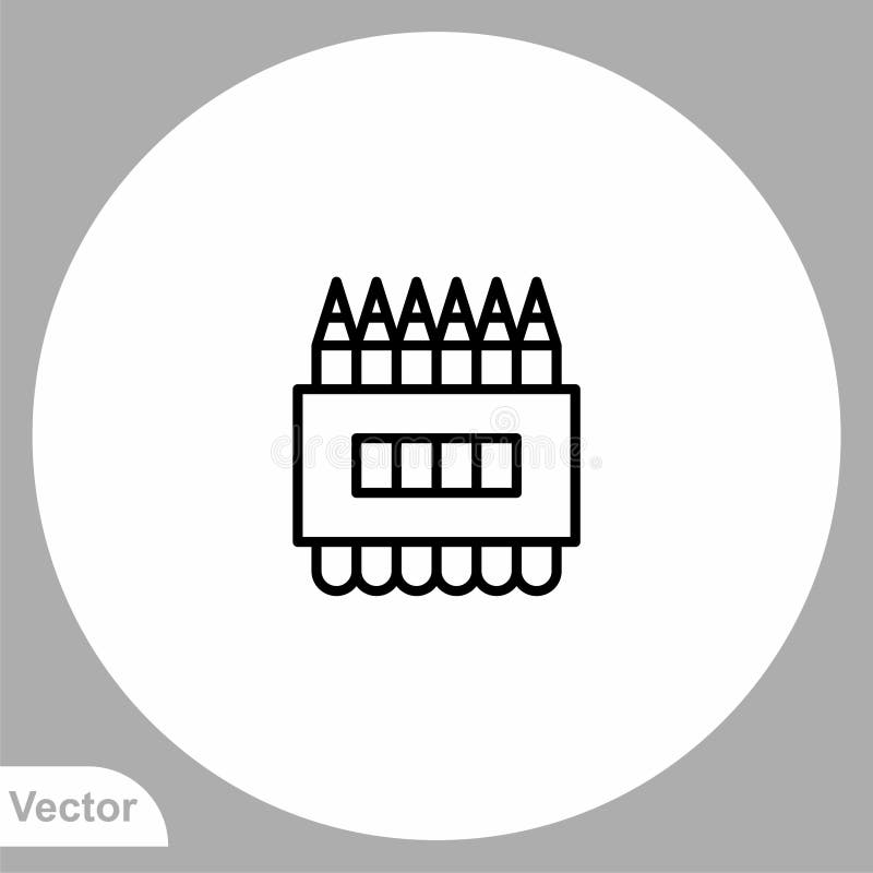 Colored Pencils Vector Icon Sign Symbol Stock Vector - Illustration of ...
