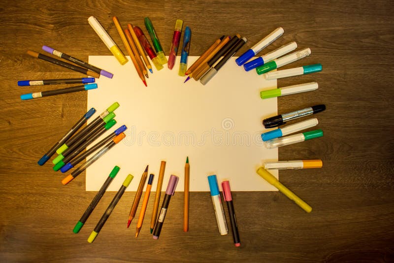 Colored Pencils on White Background, Colored Pencils and Paper ...