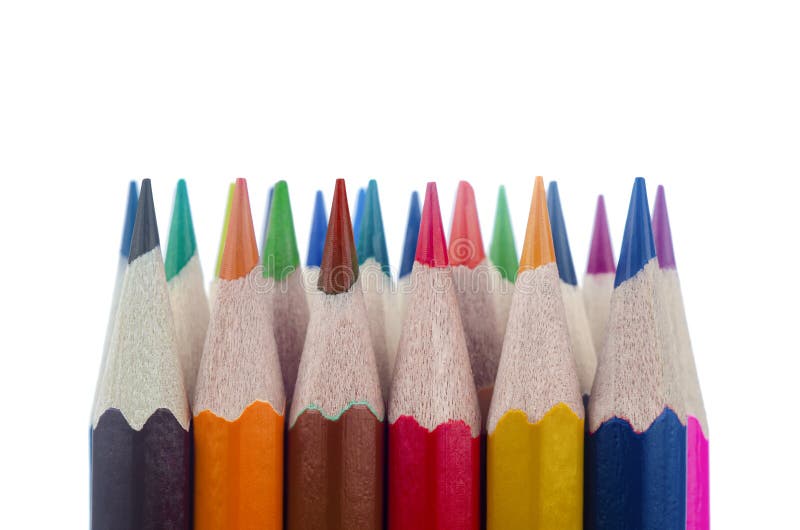 Colored Pencils on a Black Background. Backlight, Side View. Stock ...