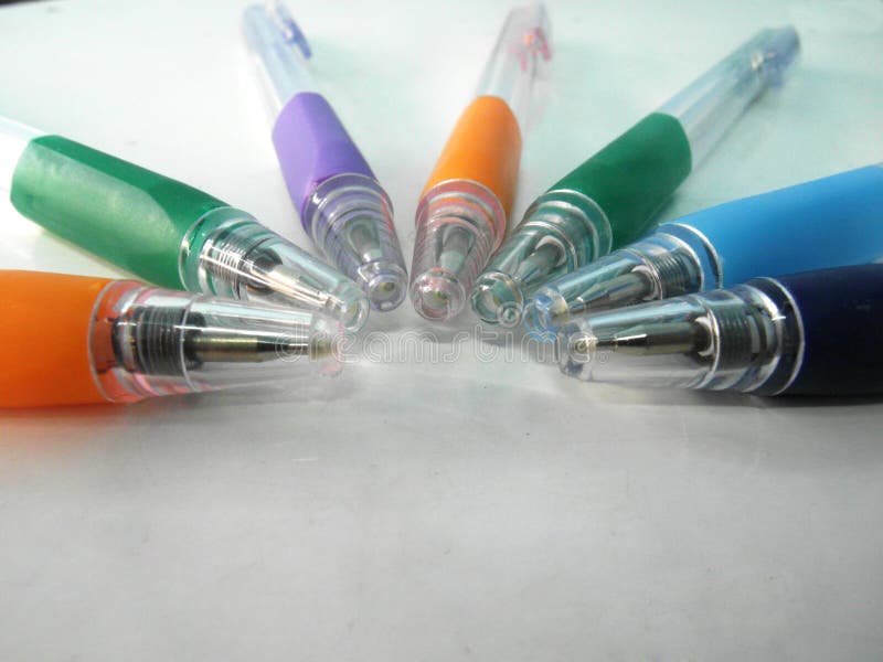 Colored pens stock photo. Image of drawing, equipment - 208569070