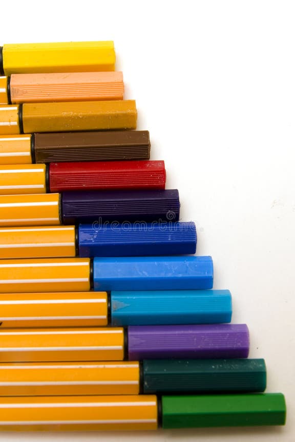 Colored pens on ladder stock image. Image of group, diversity - 7381307