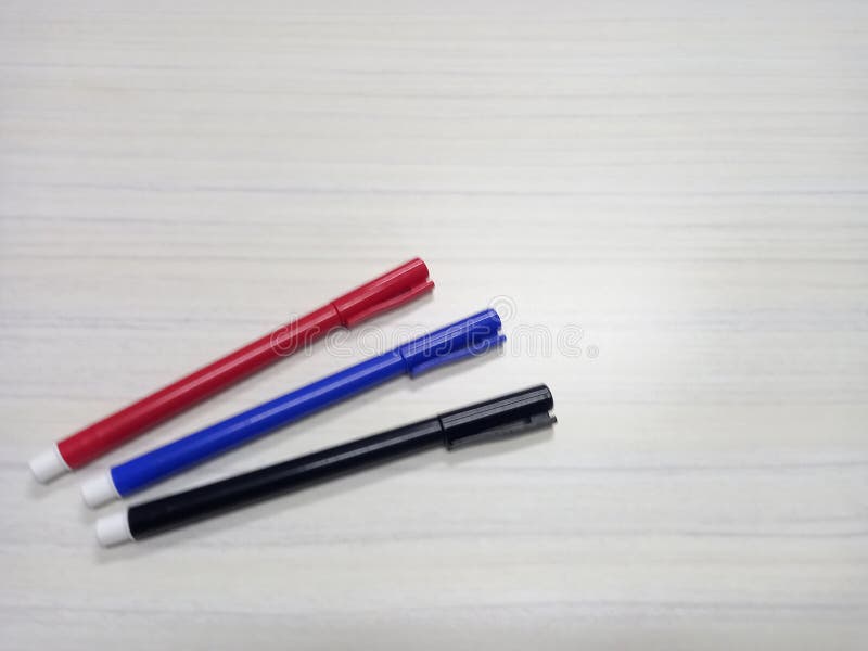 Colored Pens on the Table To Use for Sketching Stock Image - Image of ...