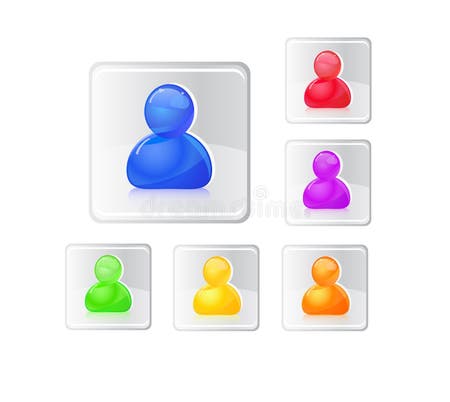 Colored people icon set. stock vector. Illustration of avatar - 16380609