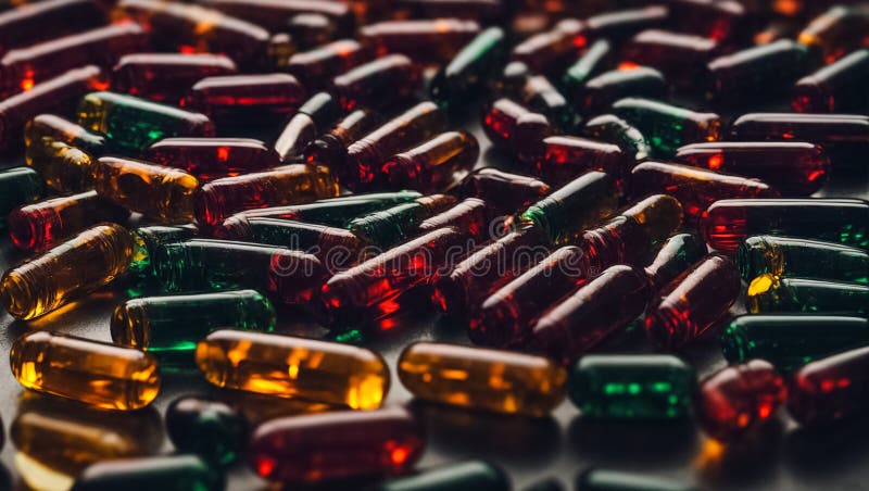Colored Pharmaceutical Capsules Background Chemistry Science Concept ...