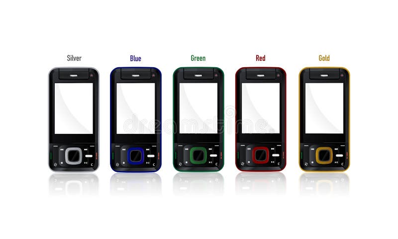 Colored phones stock vector. Illustration of connection - 33334224