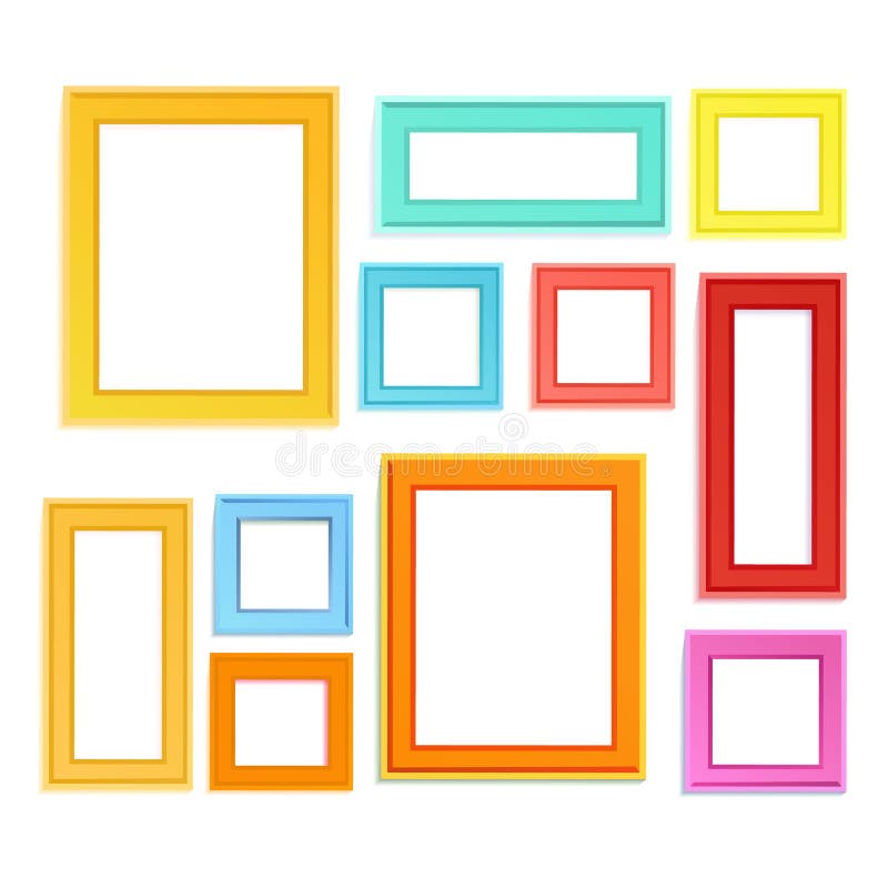 Colored photo frames stock vector. Illustration of isolated - 84763706