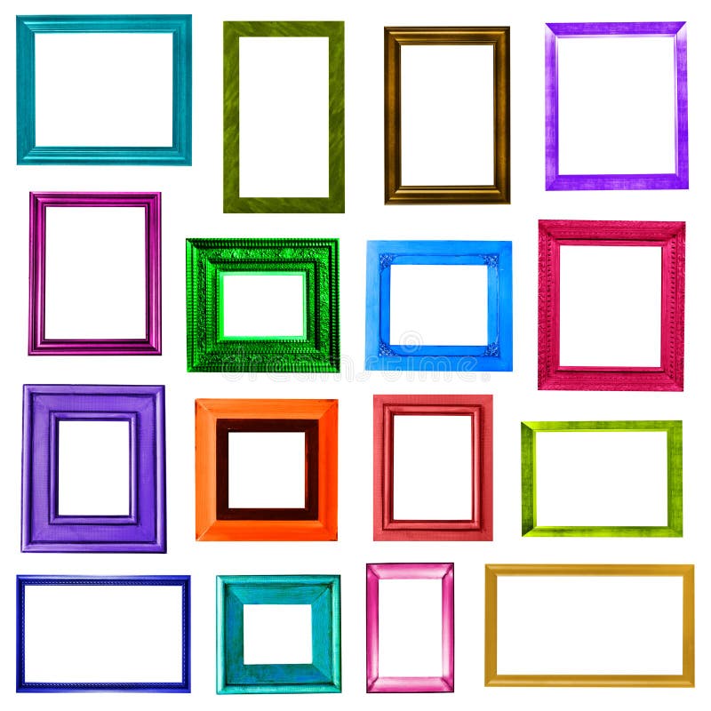 Colored Picture Frames Collection Stock Photo - Image of orange ...