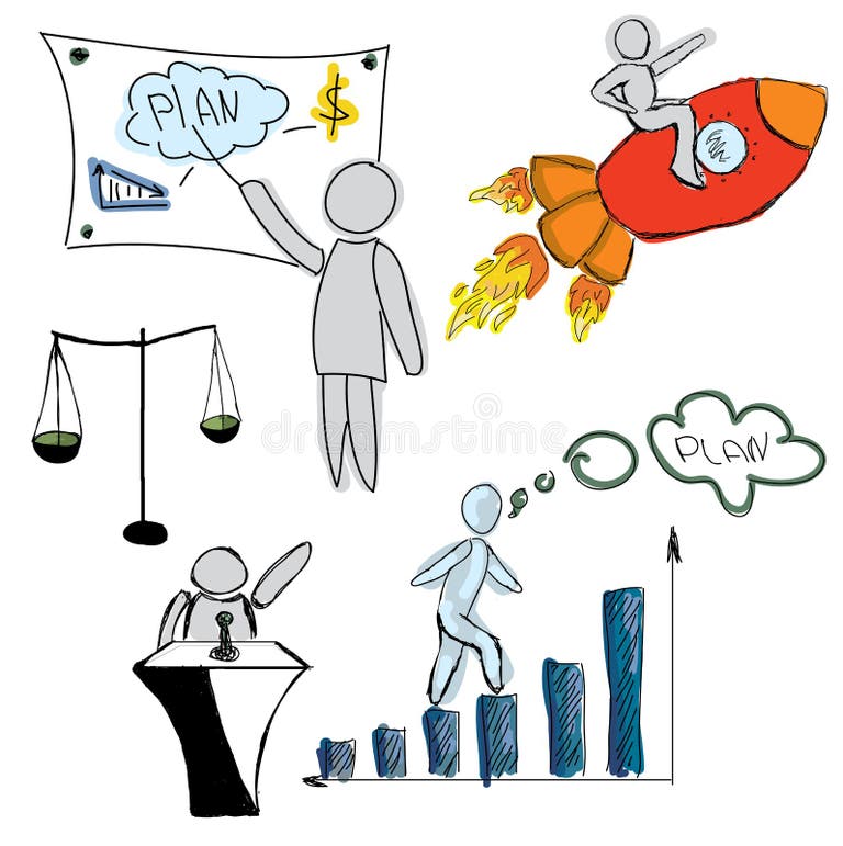 Colored Picture with Puppet People. Vector Stock Vector - Illustration ...