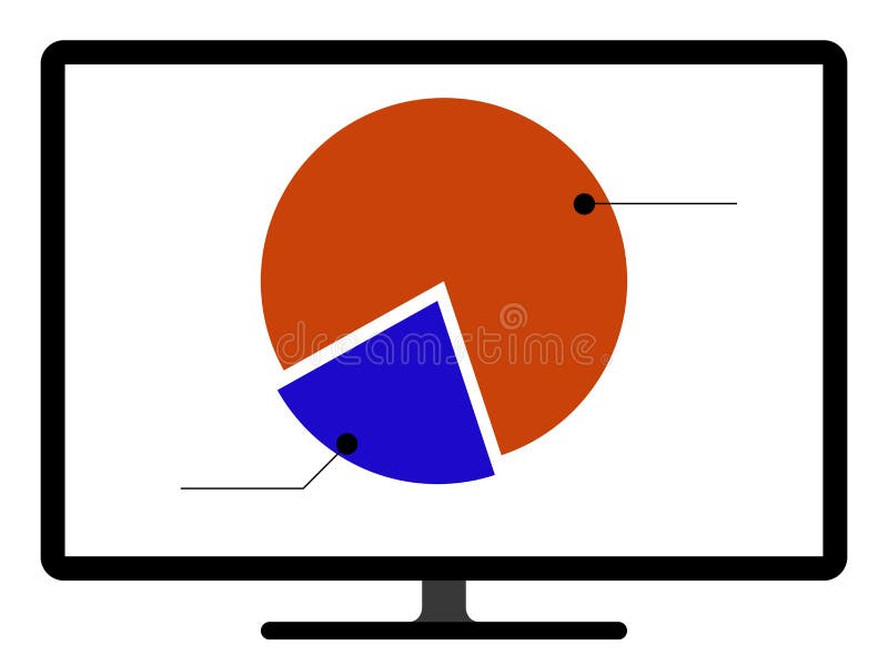 Colored Pie Chart Graph on a Computer Screen Stock Vector ...