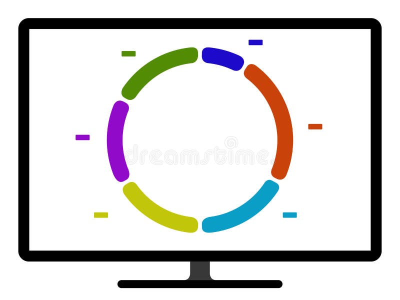 Colored Pie Chart Graph on a Computer Screen Stock Vector ...