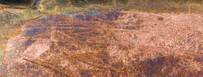 A Colored Piece of Copper with a Visible Texture Stock Photo - Image of ...
