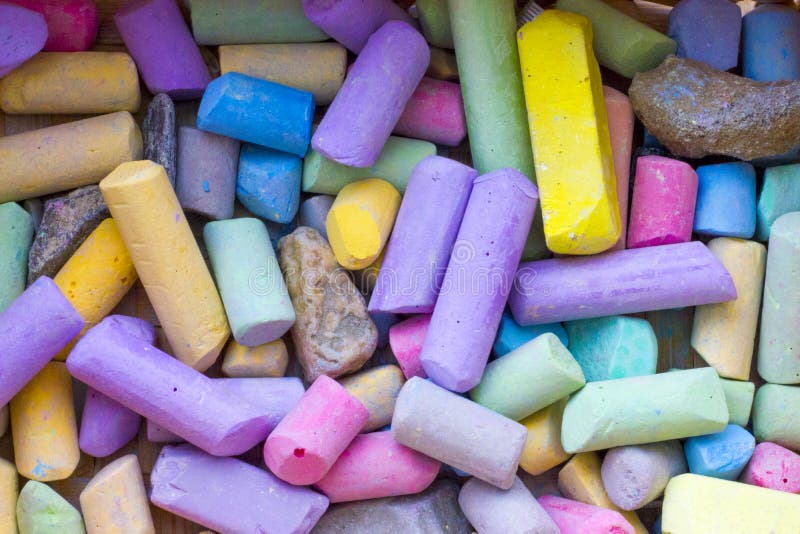 Colored pieces of chalk stock photo. Image of yellow - 87535718