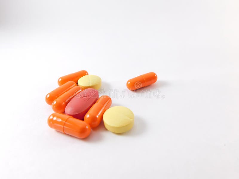 Colored pills. stock image. Image of medicine, drug, capsules - 91138839