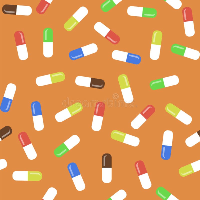Colored Pills Seamless Medical Pattern Stock Vector - Illustration of ...