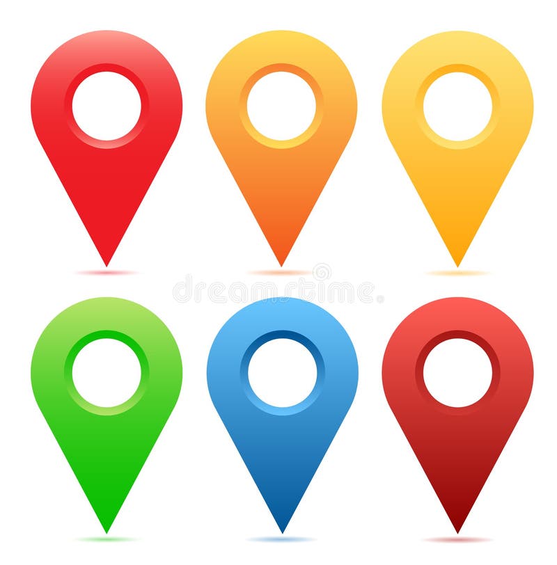 Colored Pin Set stock vector. Illustration of park, location - 50052616