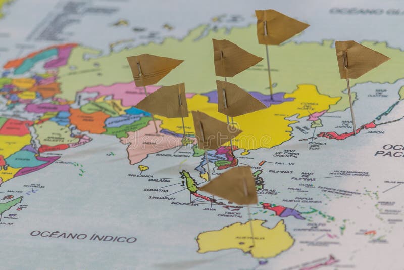 Countries Visited Marked by Flags Stock Image - Image of explore ...