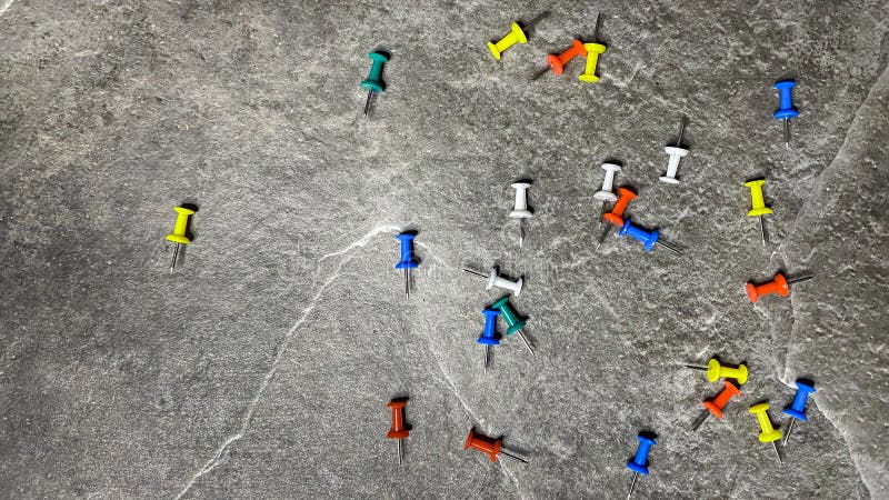 Colored Pins on a Black Background Stock Image - Image of office ...