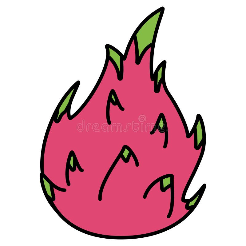 Colored Pitaya Fruit Icon Vector Stock Vector - Illustration of color ...