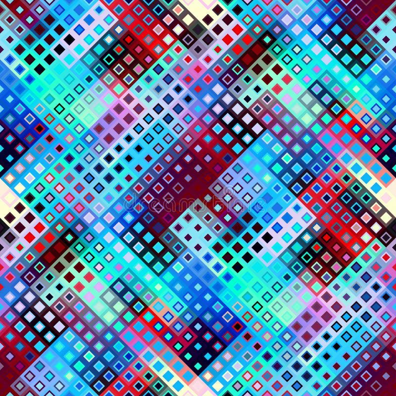 Colored Pixel Wave Seamless Pattern. Vector Pixel Art Pattern Stock ...