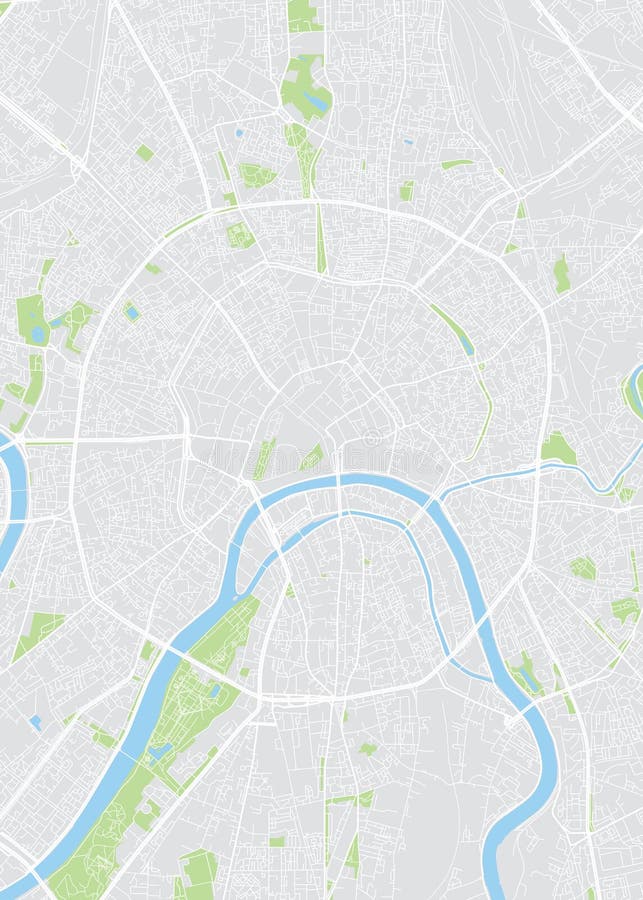 Colored Plan Map of Moscow, Aerial View Stock Vector - Illustration of ...