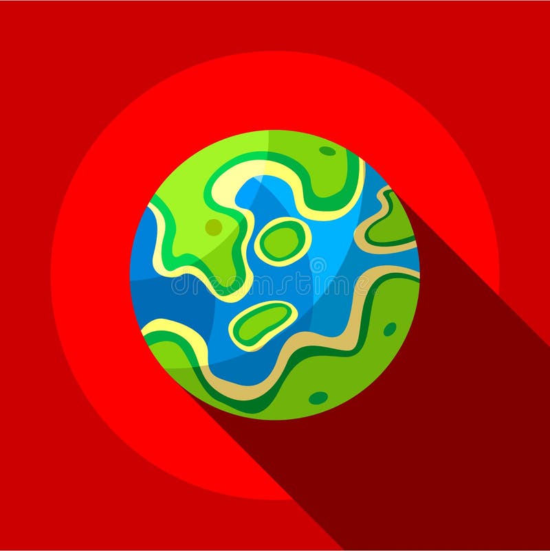 Colored Planet Icon, Flat Style Stock Vector - Illustration of world ...