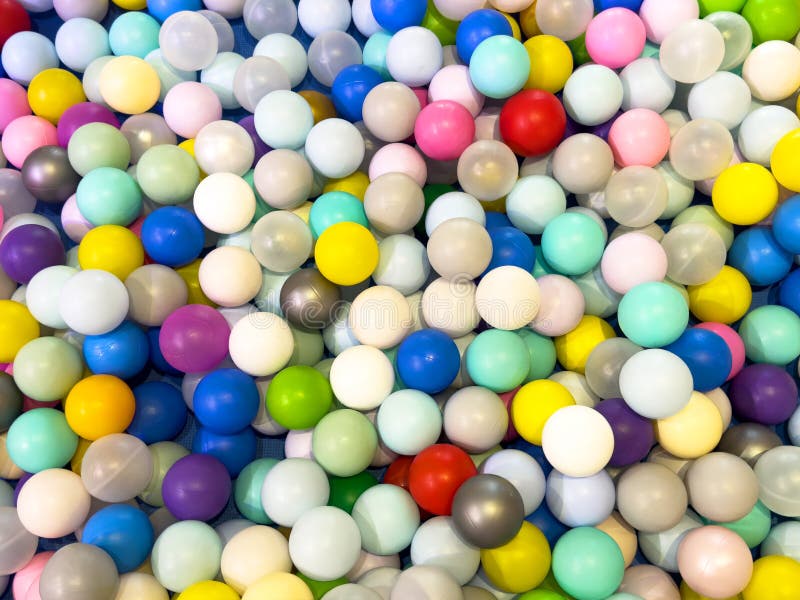 Colored Plastic Ball in the Game Pool. Many Colour Plastic Balls for ...