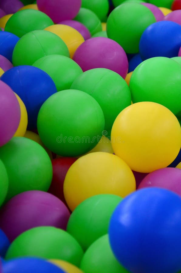 Swimming Pool for Fun and Jumping in Colored Plastic Balls Stock Image ...