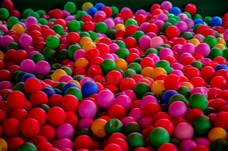 Colored Plastic Balls in Pool of Game Room Stock Photo - Image of ...