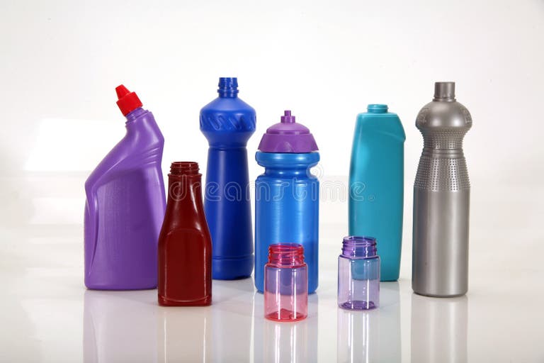 Colored plastic containers stock image. Image of recycling - 15539803