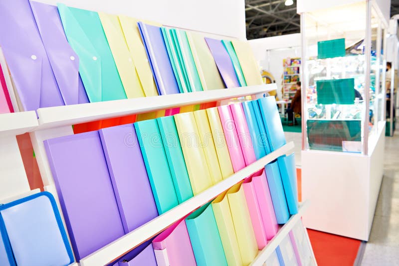 Colored Plastic Folder for Papers in Store Stock Photo - Image of ...