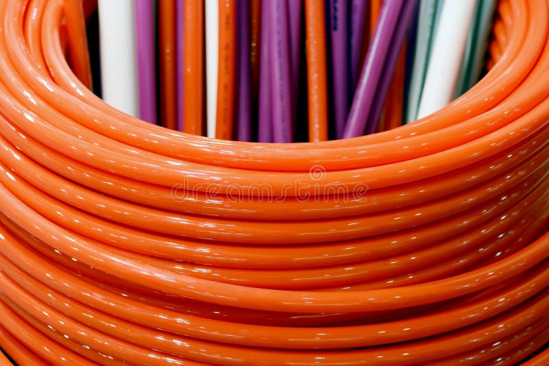 Colored Plastic Pipes for Water Supply Stock Image - Image of pipe ...