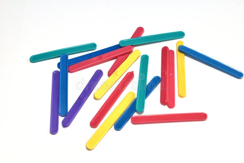 Colored plastic sticks. stock image. Image of game, color - 344028901