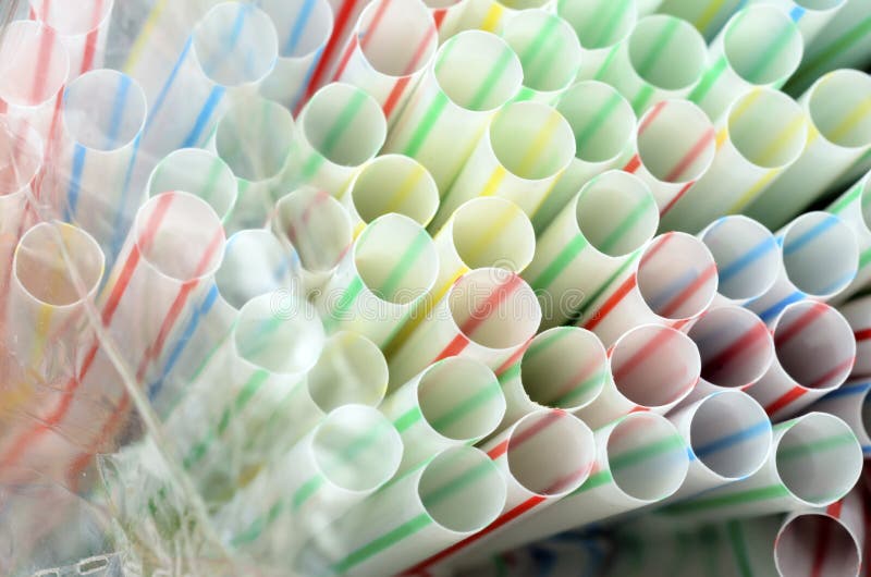 Colored plastic straws stock photo. Image of full, pollution - 115076012