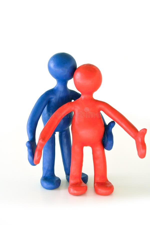 Colored Plasticine Puppets Standing Stock Photo - Image of creativity ...