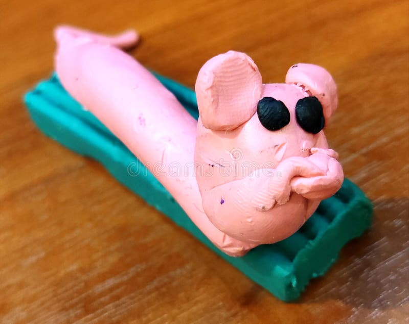 Colored Plasticine Sousage Mouse Stock Image - Image of brown, bacon ...