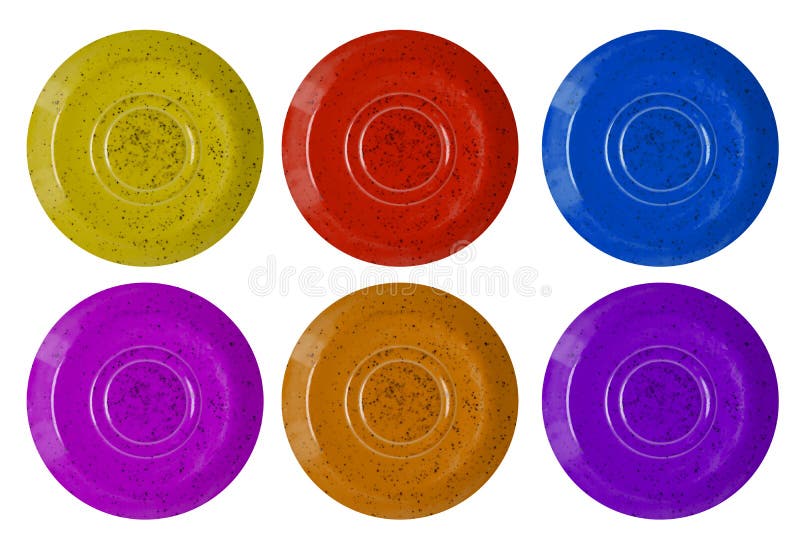 Colored Plate Isolated on White Background Cooking Stock Photo - Image ...