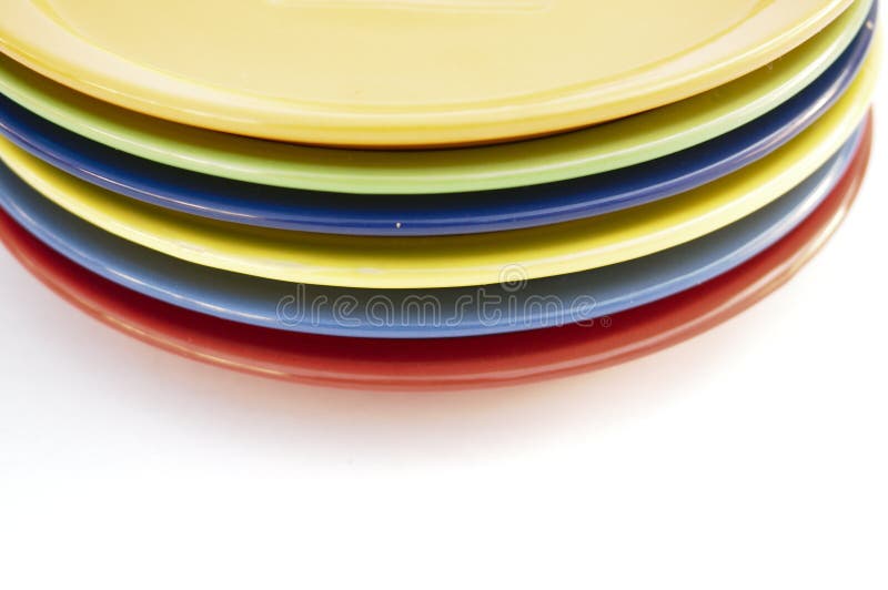 Colored Plates is an Isolate Stock Photo - Image of glass, heap: 101121592