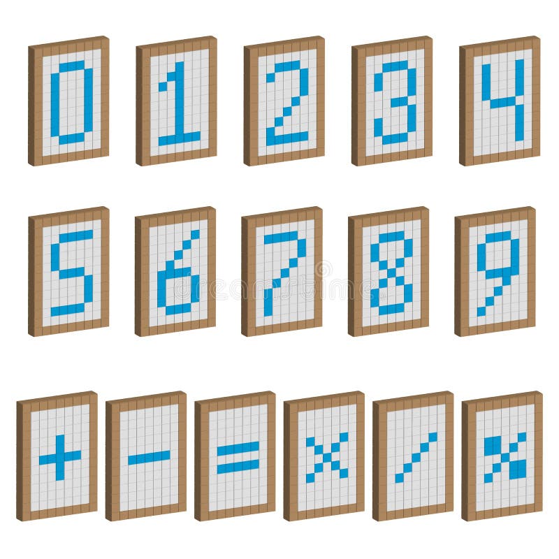 Colored Plates with Numbers and Mathematical Symbols Stock Vector ...