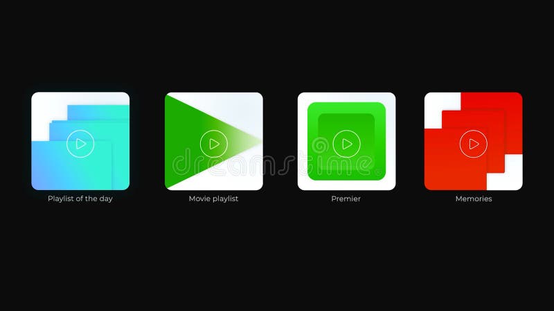 Colored Player Buttons on Black Background. Motion. Options for ...