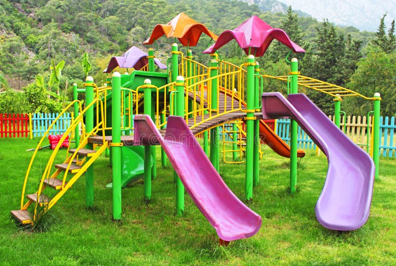 Colored playground stock photo. Image of play, slide - 24800758