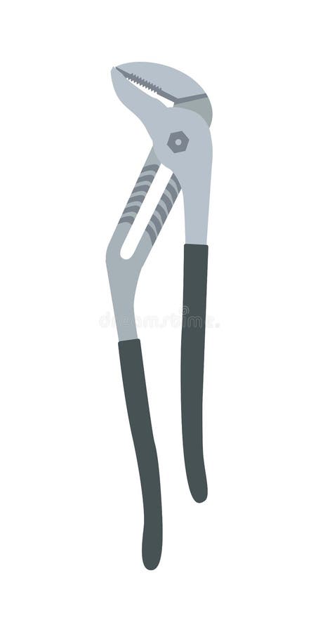 Colored Plumbing Pliers Tool Icon. Grey Colored Handle, Toothed or ...