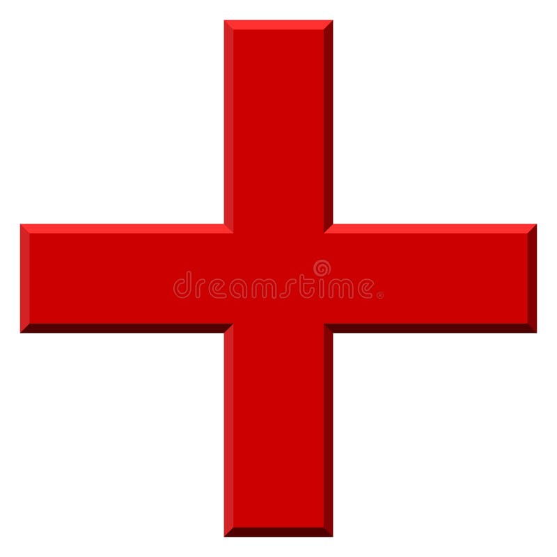 Colored Plus Symbol, Plus, Cross Icon with 3d Effect. Stock Vector ...