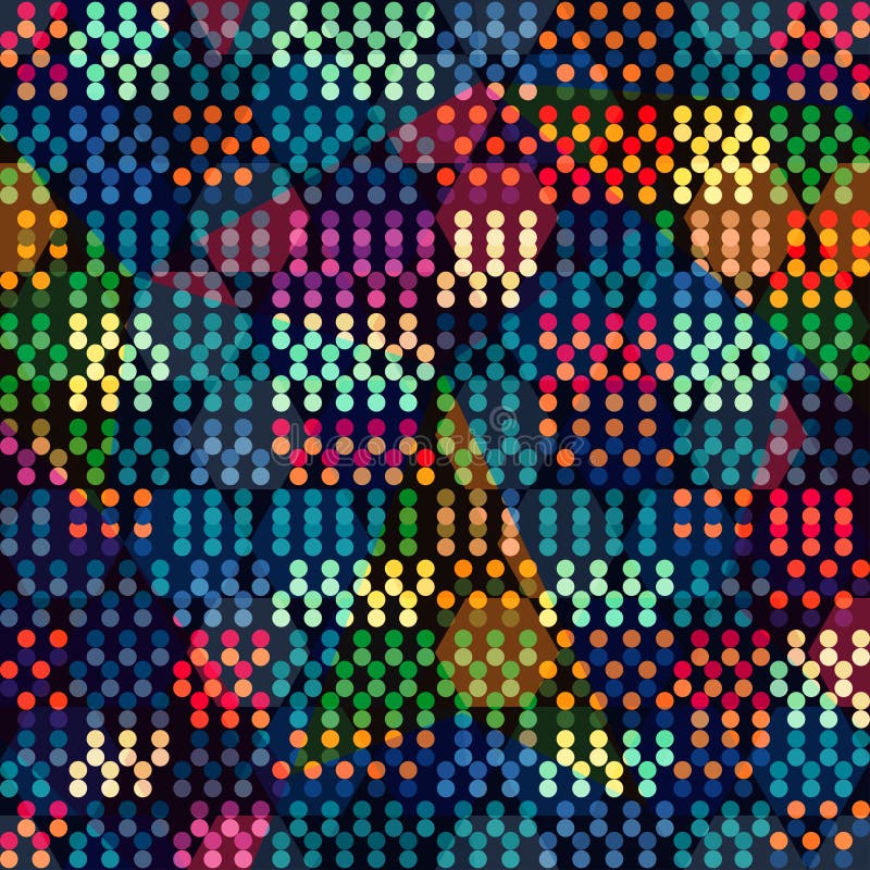 Colored Points Seamless Pattern with Grunge Texture. Stock Illustration ...