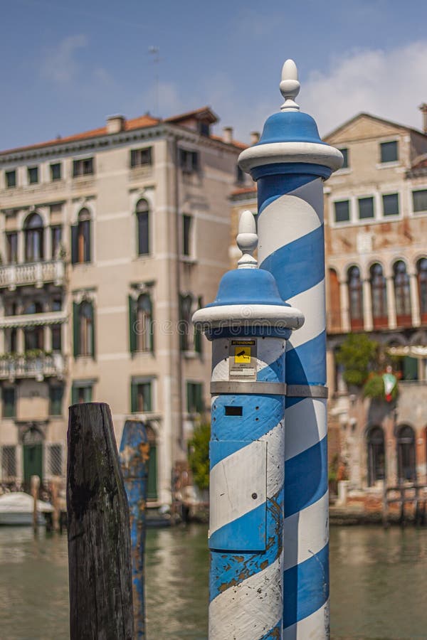 Colored pole in Venice 3 stock image. Image of street - 189230059