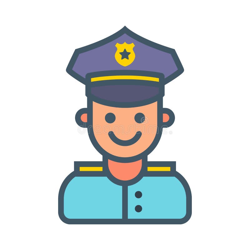 Colored Policeman Icon on a White Background. Stock Vector ...