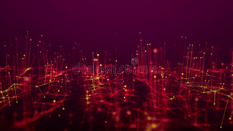 Colored Polygonal Space. Connection Dots and Lines Structure. Digital ...