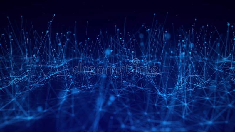 Colored Polygonal Space. Connection Dots and Lines Structure. Digital ...