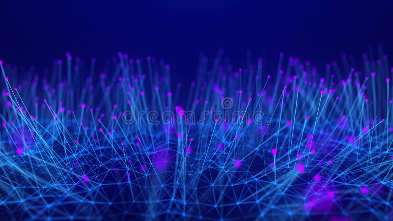 Colored Polygonal Space. Connection Dots and Lines Structure. Digital ...