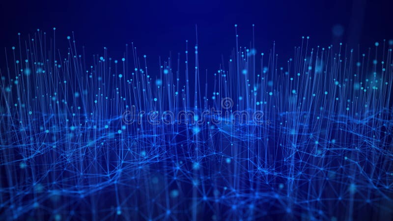 Colored Polygonal Space. Connection Dots and Lines Structure. Digital ...