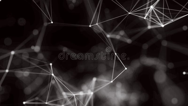 Colored Polygonal Space. Connection Dots and Lines Structure. Digital ...